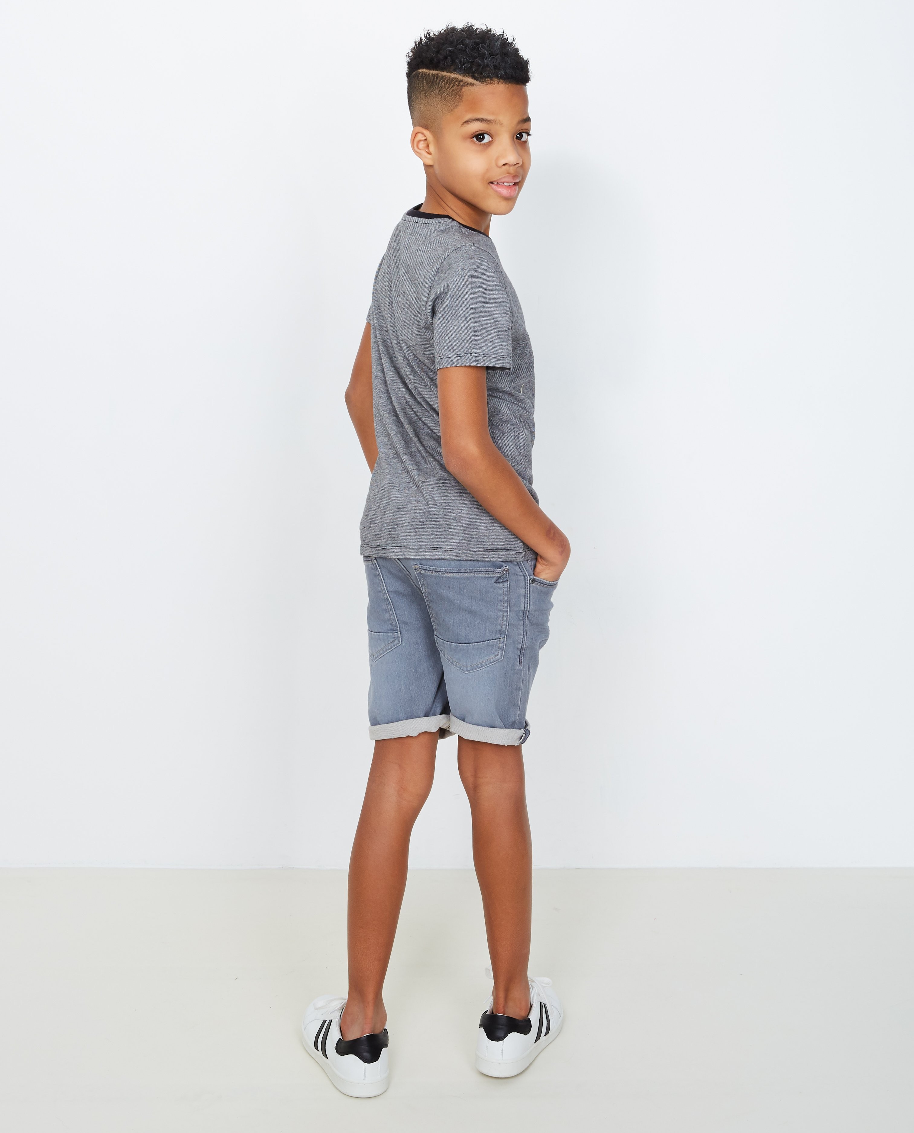 Grijze jeansshort met slim fit JBC | JBC België