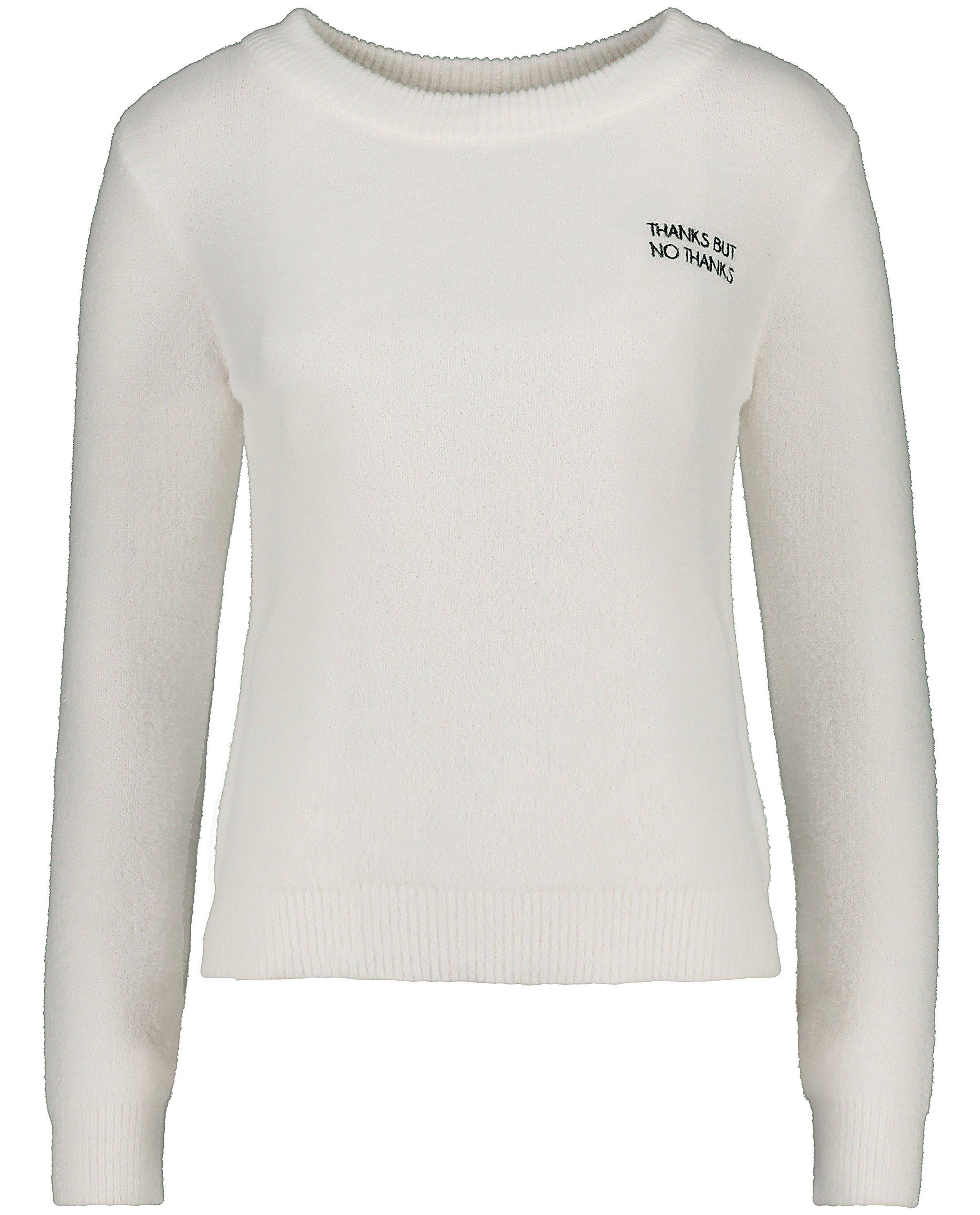 Witte trui met opschrift