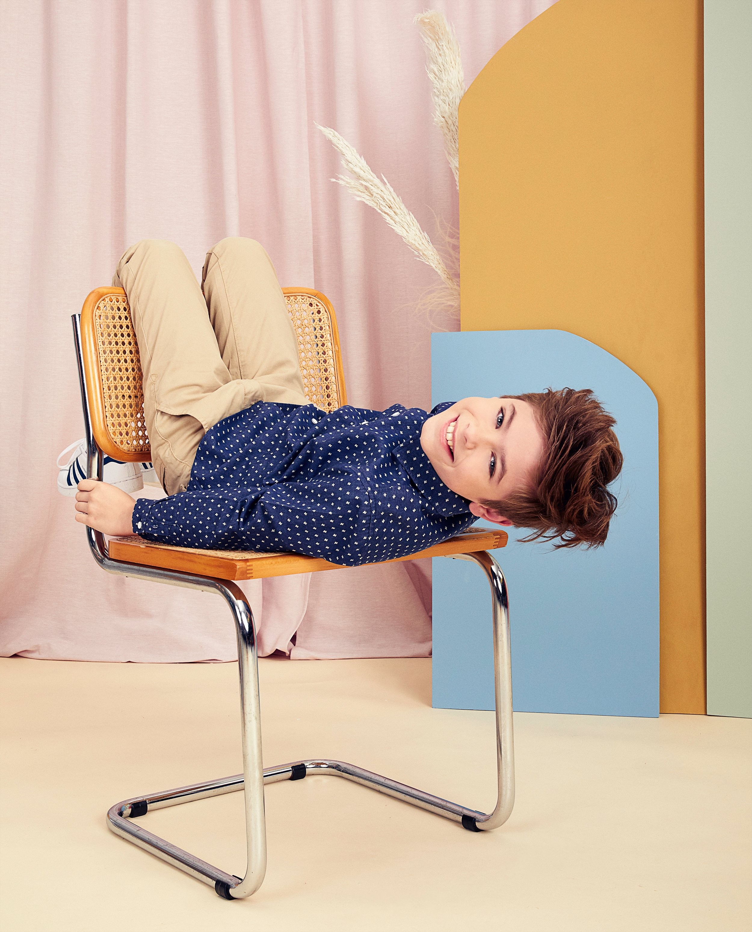 Blauw hemd met strik Communie cactusprint Kidz Nation | JBC België België