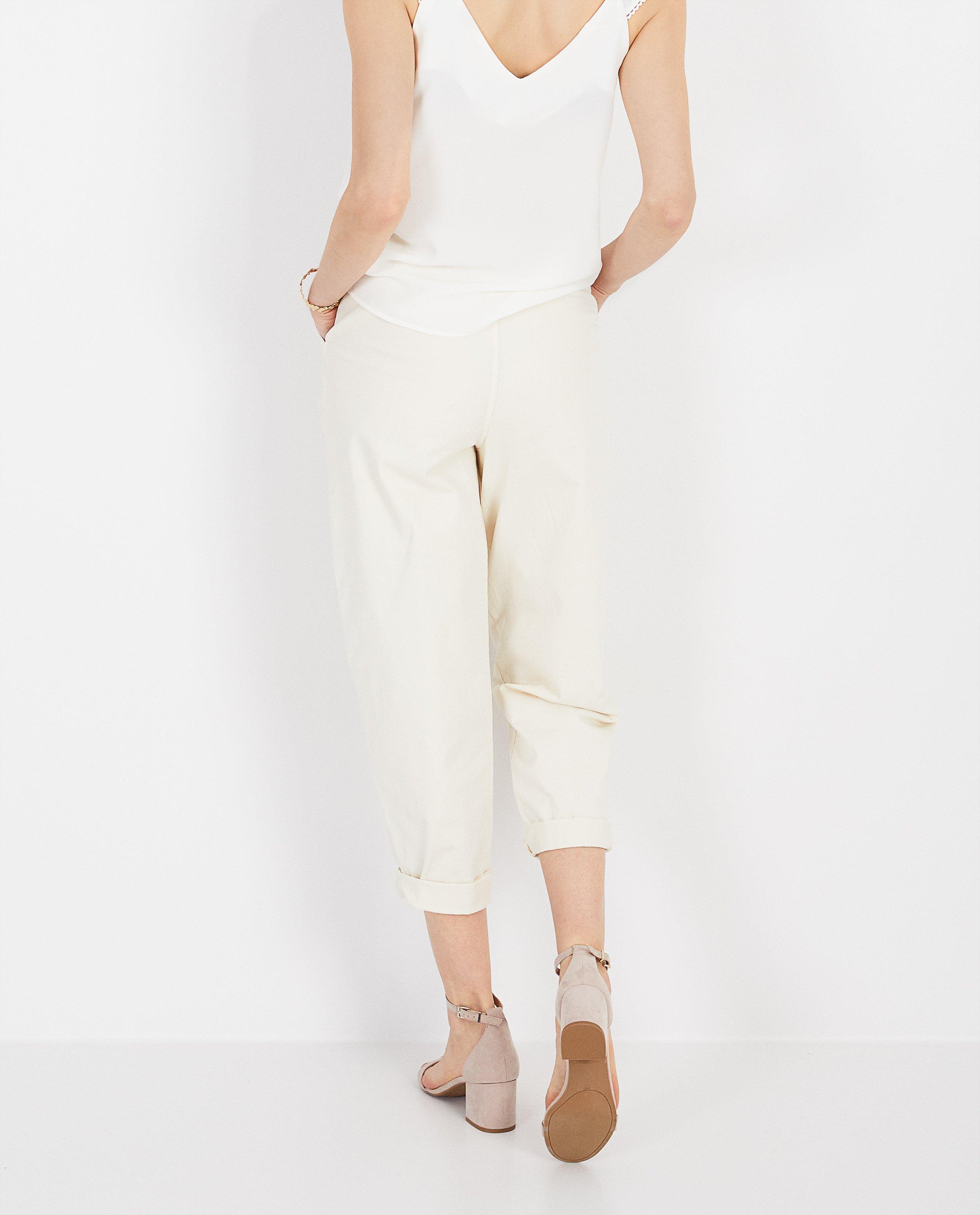 Witte baggy broek met riem Paris | JBC België België