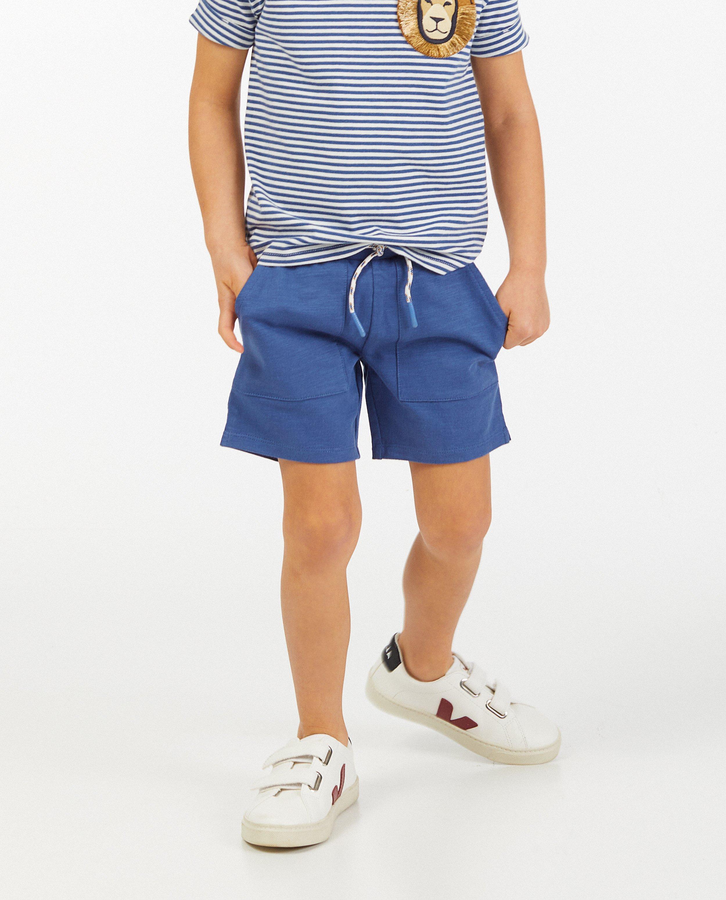 Short bleu en coton bio