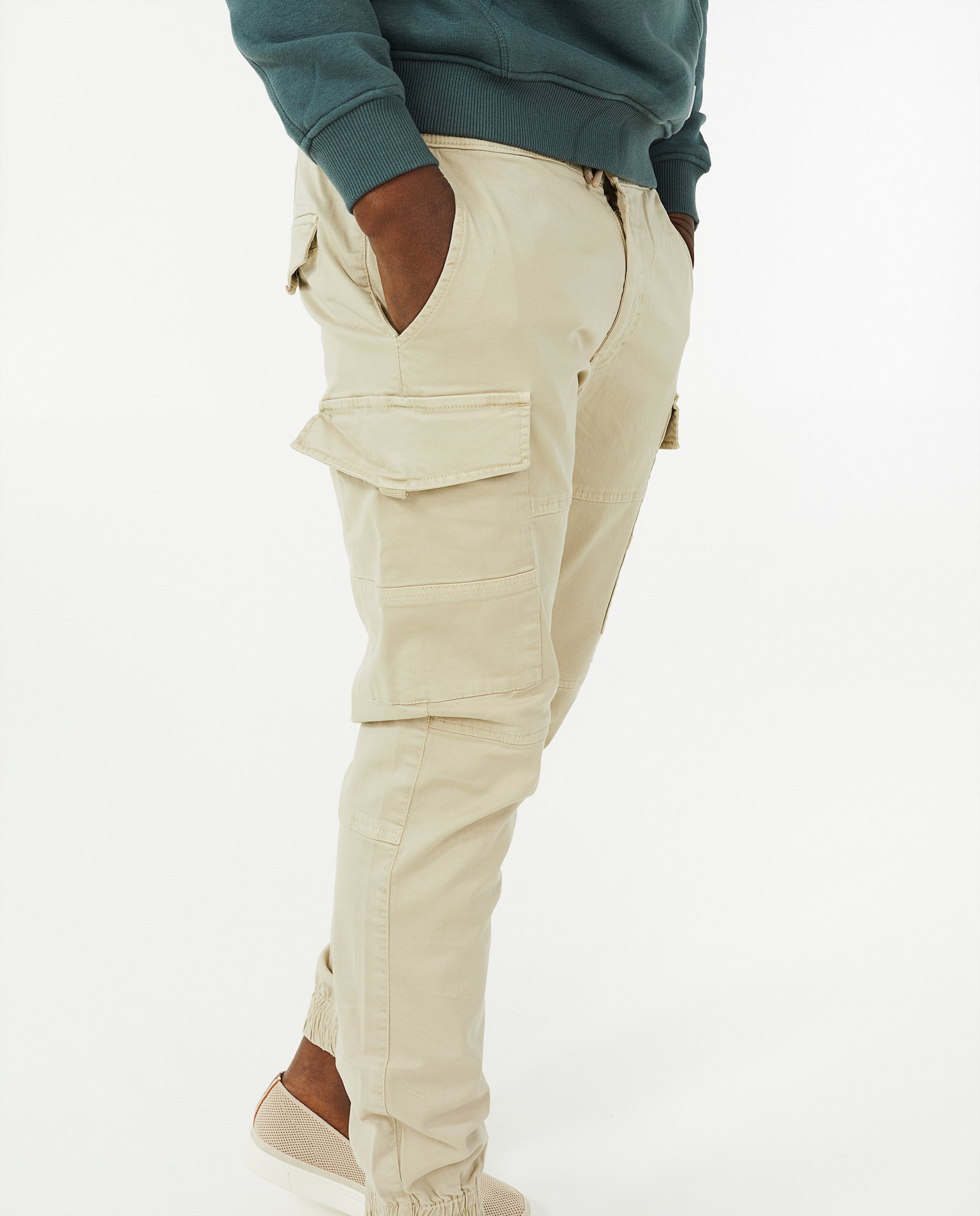 Beige cargo broek
