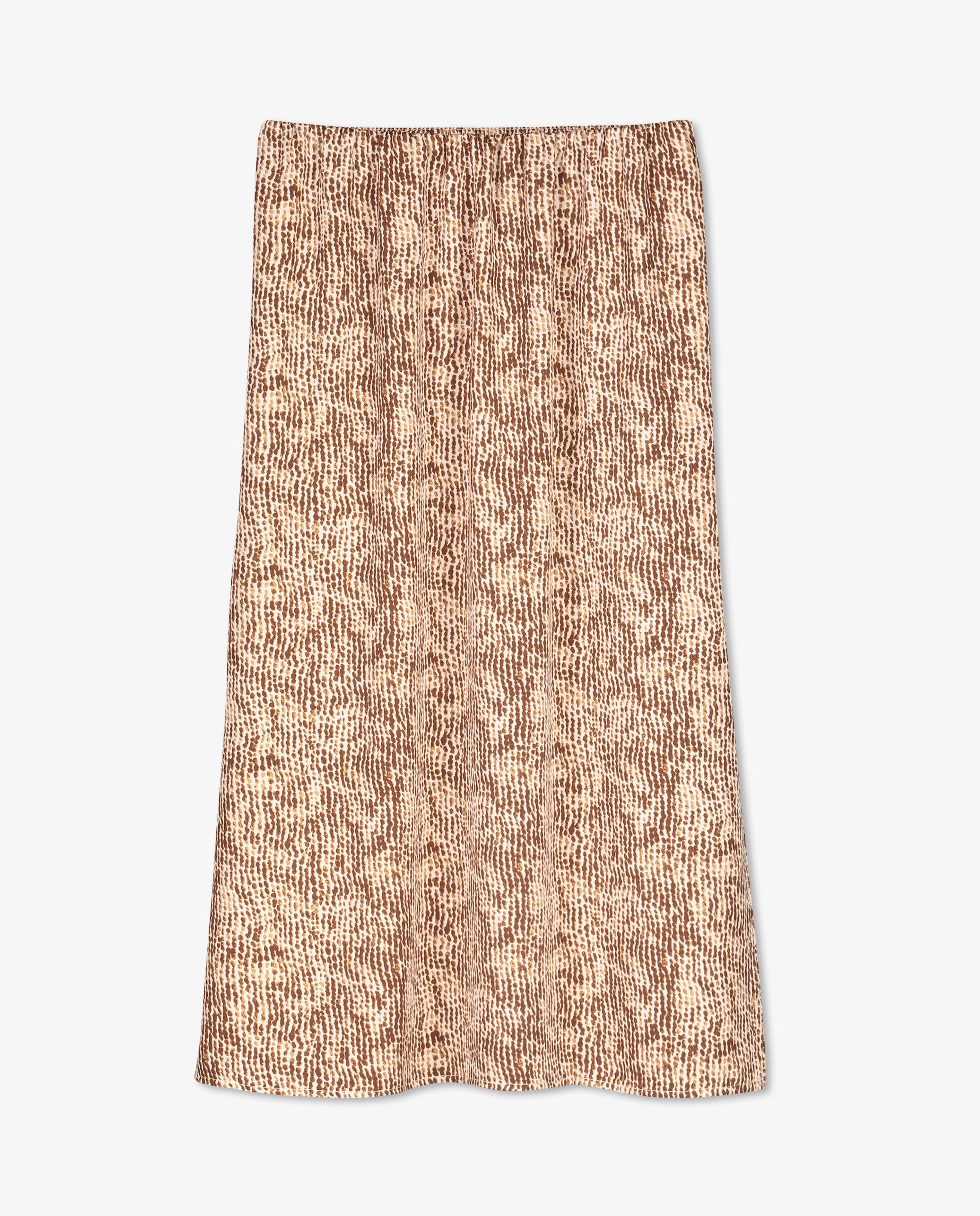 Beige rok met bruine print