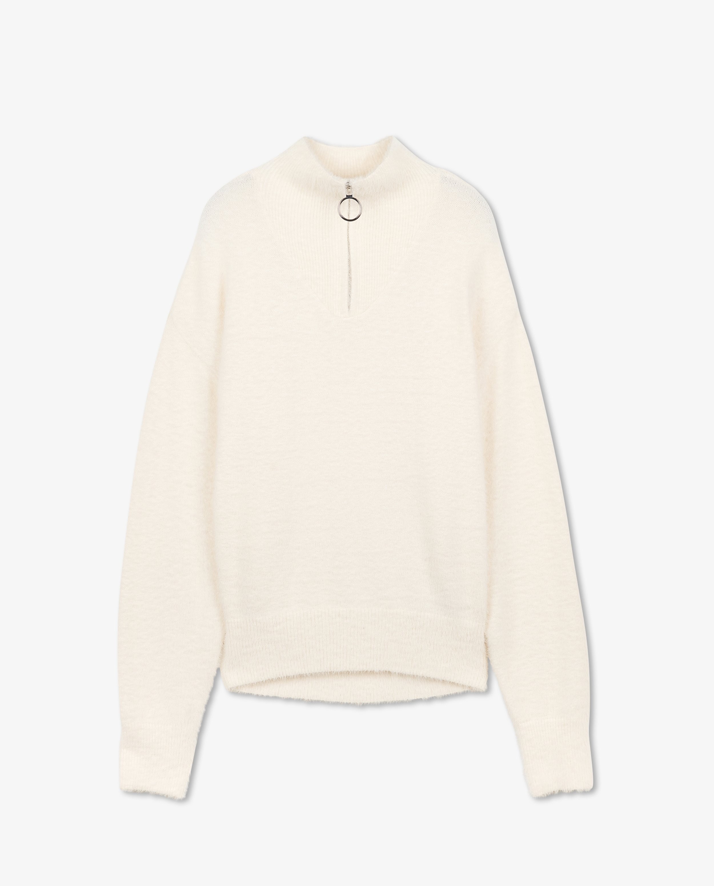 Witte trui met korte rits