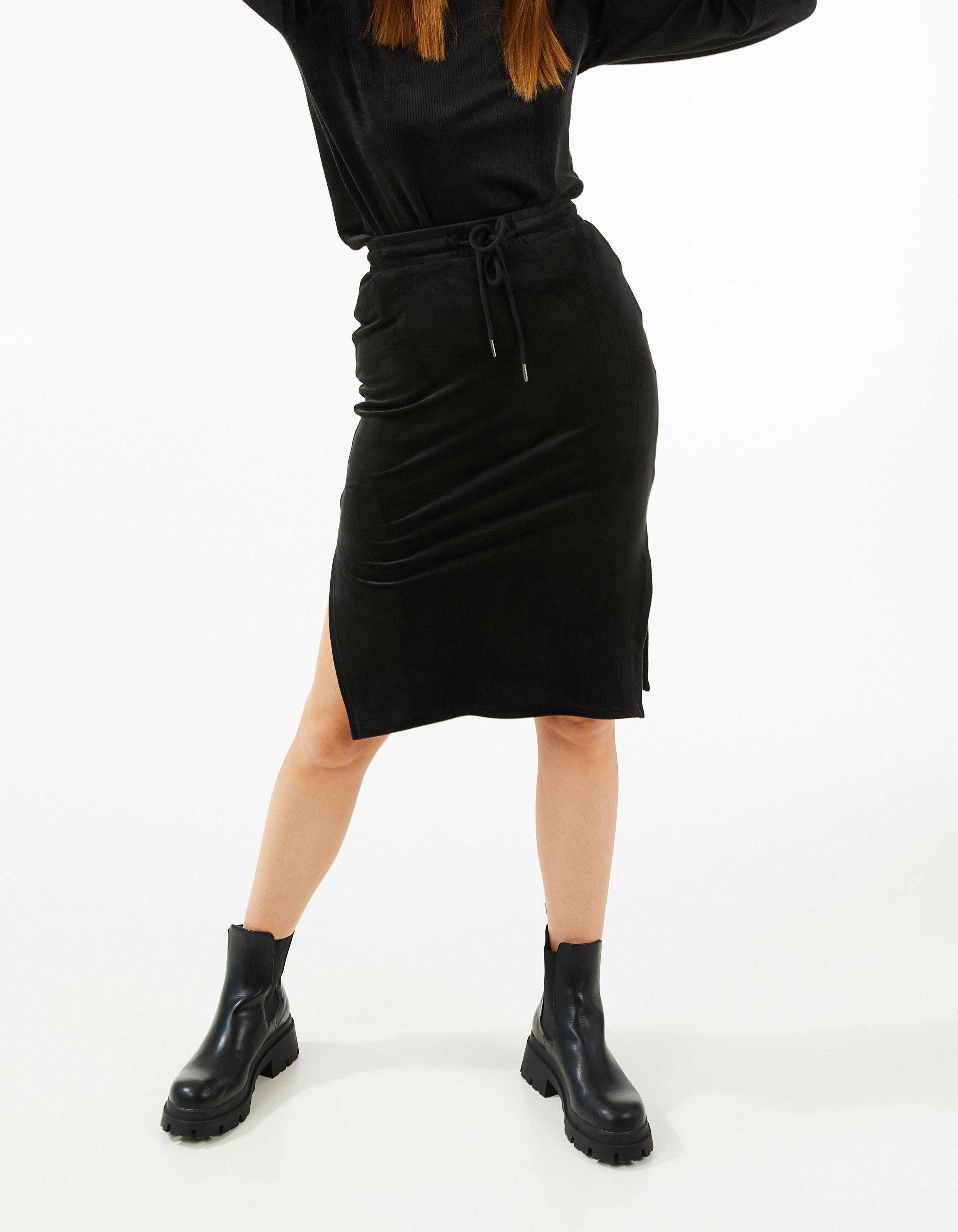 Zwarte rok van ribfluweel Sora | JBC België