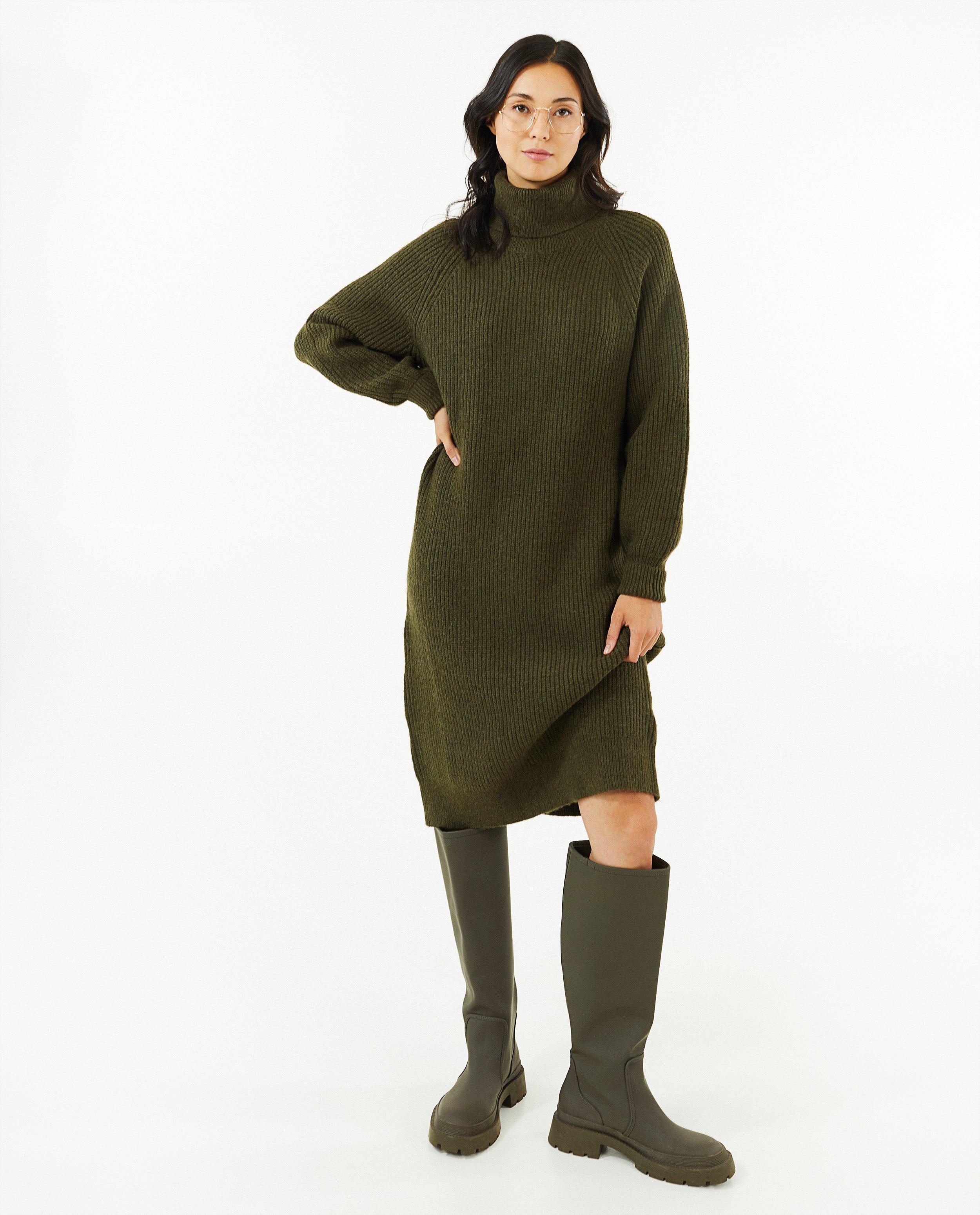 Gebreide jurk in groen Sora | JBC België