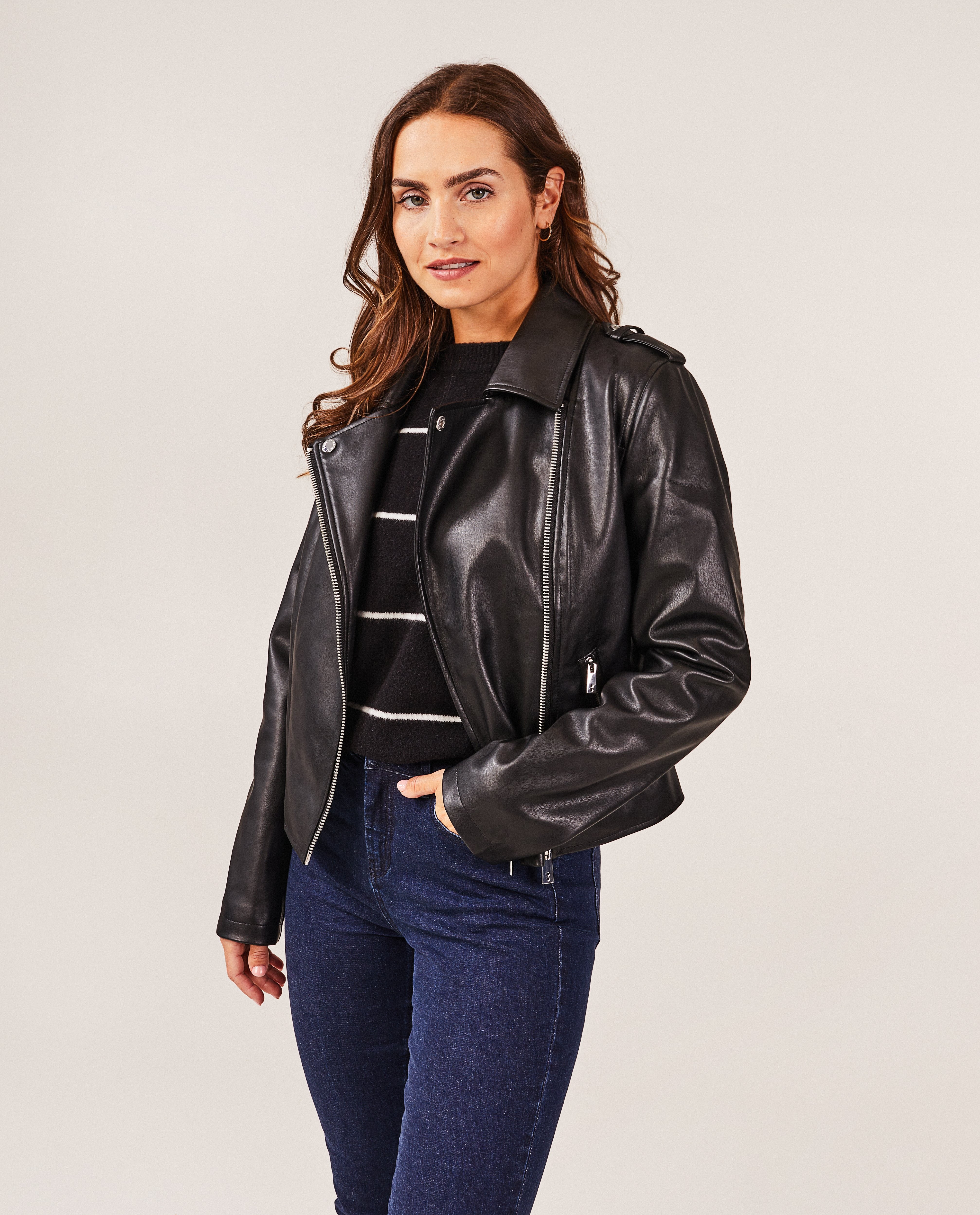 Jas met faux leather look Sora | JBC België België