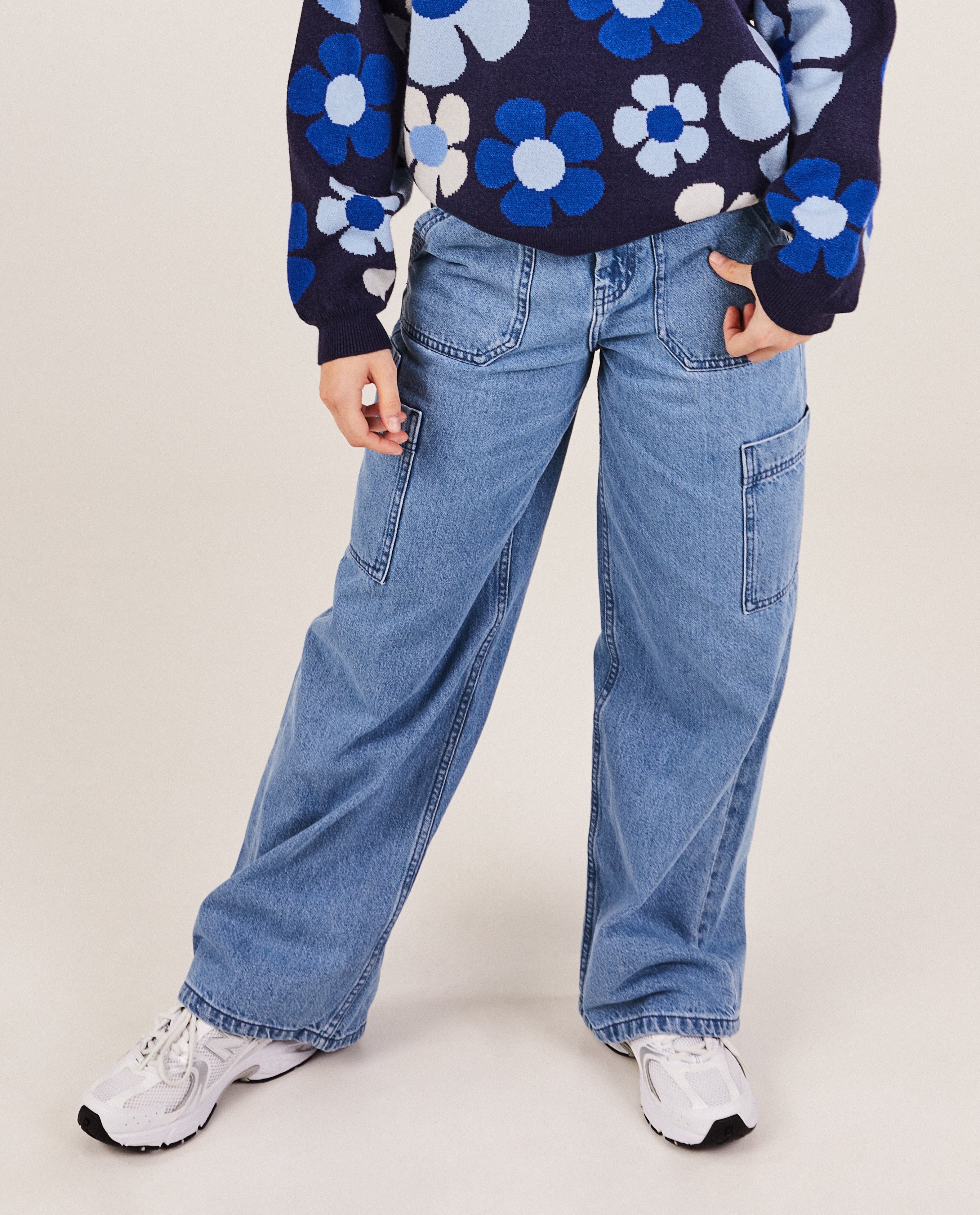 Blauwe jeans, wide leg fit Groggy | JBC België België